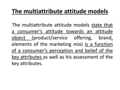 Multi Attribute Attitude Model Pptx