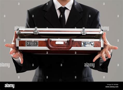 Document Case In Businessman Hands Stock Photo Alamy
