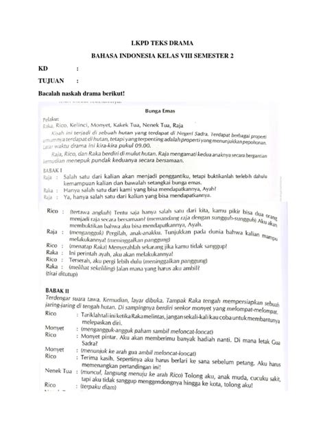 LKPD Analisis Unsur Teks Drama | PDF | Sejarah