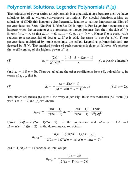 Solved Polynomial Solutions Legendre Polynomials Pnx The
