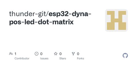 GitHub Thunder Git Esp Dyna Pos Led Dot Matrix