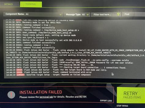 Nvidiaagxxavier刷机jetpack502报错记录（已解决，非搬运）datetime Target Setup