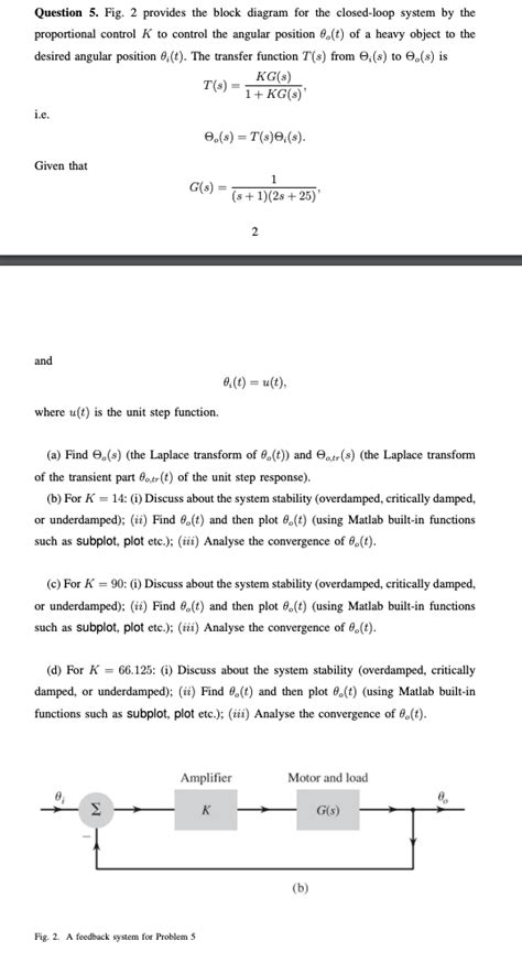 Solved Question Fig Provides The Block Diagram For The Chegg