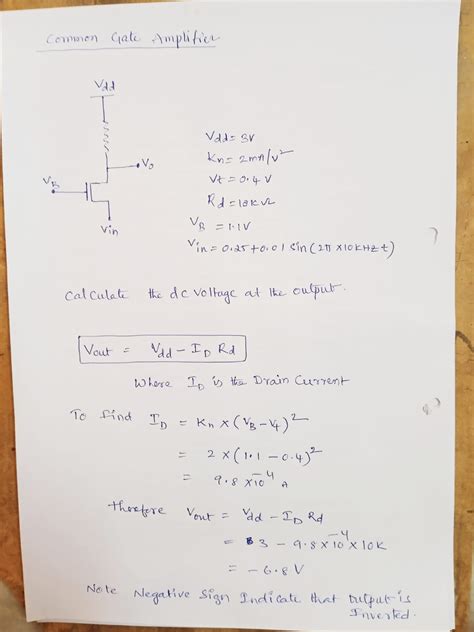 [solved] Consider A Cg Amplifier As Shown Below Assume The Following Course Hero