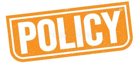 Policy Text Written On Orange Stamp Sign Stock Illustration