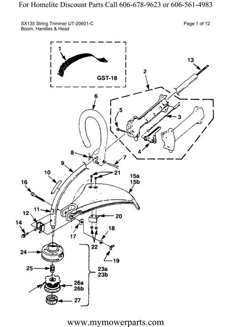Homelite String Trimmer Parts Manual SX135 String Trimmer UT 20601 C