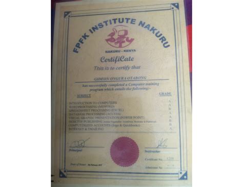 Comp Certificate Pdf