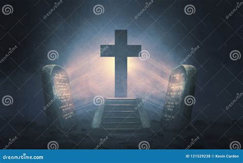 Ten Commandments And Jesus Stock Illustration Illustration Of Path