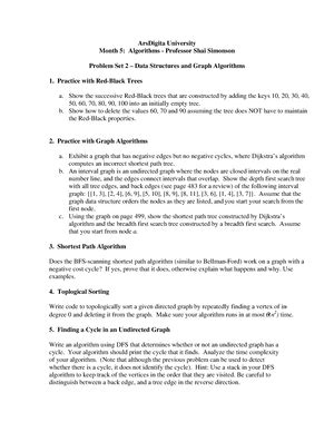 Problem Set 06 ArsDigita University Month 5 Algorithms Professor Shai Simonson Problem Set