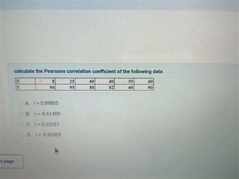 Calculate The Pearsons Correlation Studyx