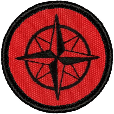 Red And Black Compass Patch 2 Inch Diameter Embroidered Patch Etsy