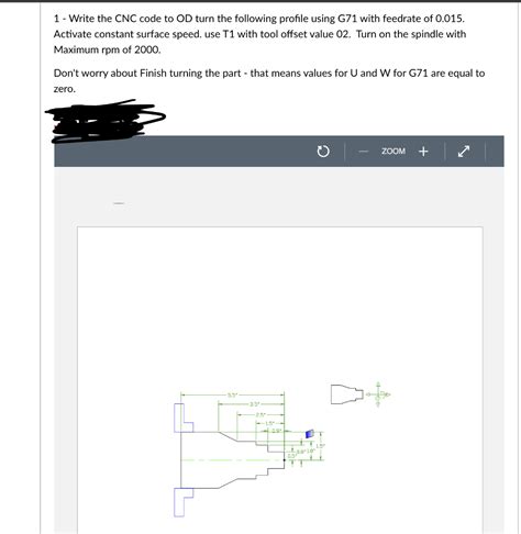 Solved Write The CNC Code To OD Turn The Following Chegg Com