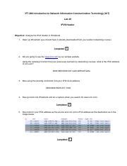 Analyzing IPv Header In Wireshark Lab Guide Course Hero