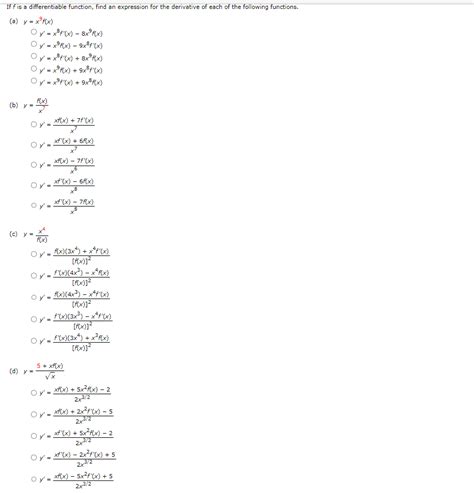 Solved If F Is A Differentiable Function Find An Expression Chegg