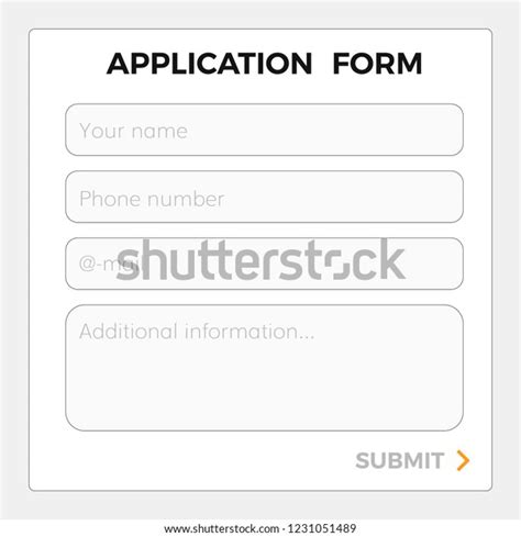Application Form Template Ui Ux Web Stock Vector Royalty Free Shutterstock