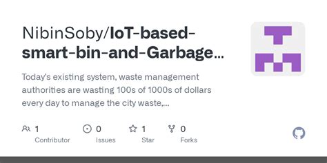 Github Nibinsoby Iot Based Smart Bin And Garbage Waste Managent Sysytem Todays Existing