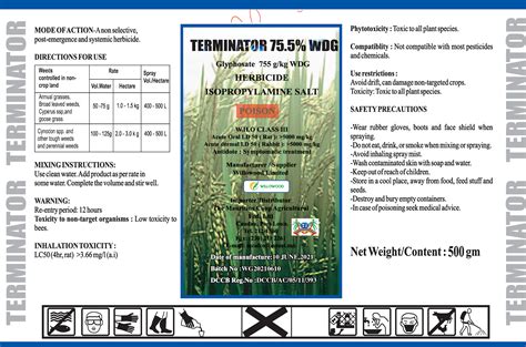 Terminatorglyphosate 500g And 25kg The Mauritius Co Operative