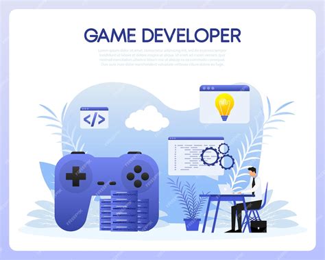 Premium Vector Game Development Digital Simulation Video Games Programming Vector Illustration
