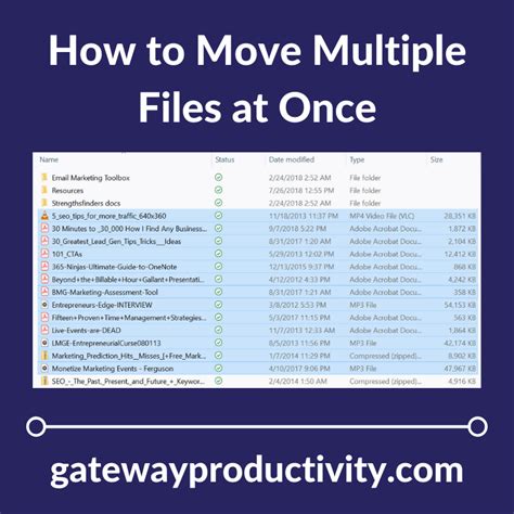 how to move multiple files at once gateway productivity st louis mo