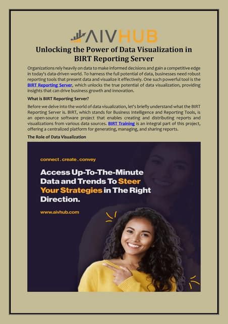 Unlocking The Power Of Data Visualization In Birt Reporting Serverpdf