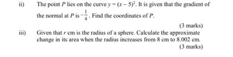 solved ii the point p lies on the curve y x 5 it is