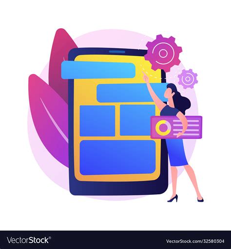 Mobile Software Optimization Ui Ux Development Vector Image