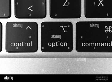 Option Key And Button On Keyboard Option Sign Close Up Modern Laptop Communication Concept