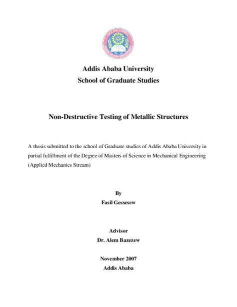Pdf Non Destructive Testing Of Metallic Structures