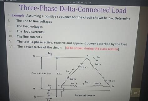 Solved Three Phase Delta Connected Loadexample Assuming A