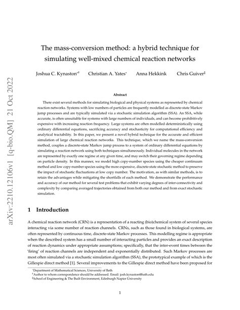 Pdf The Mass Conversion Method A Hybrid Technique For Simulating