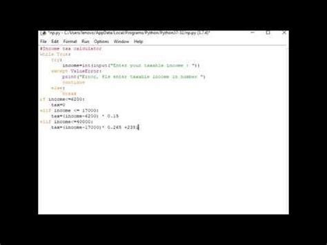 Income Tax Calculator Python