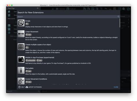 Install New Extensions And Share Them Gdevelop