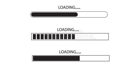 Loading Icon Set Set Loading Bar Progress Icons Isolated On