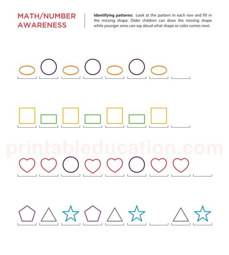 Sequence And Number Patterns Worksheets Printableducation