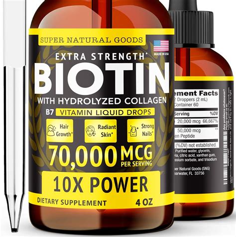 Liquid Biotin And Collagen 70 000mcg Hair Growth Vitamin Drops Healthy And Radiant