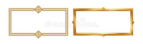 Rectangle Classic Frame Of Gold For Ui Game Stock Illustration Illustration Of Template Frame