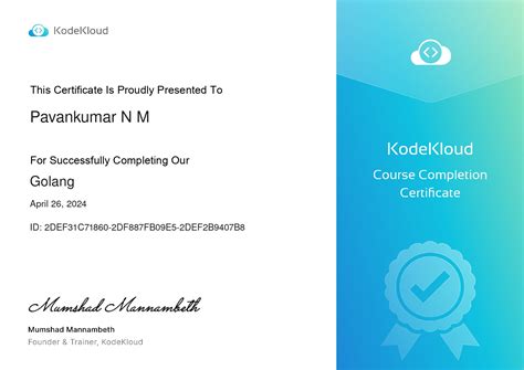 Golang Certificate Kodekloud