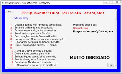 Samuel Lima Programador Ccjava Javafx Pesquisa Em Array De