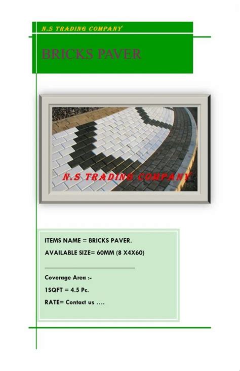 Rectangular Paver Block At Best Price In North 24 Parganas By Ns