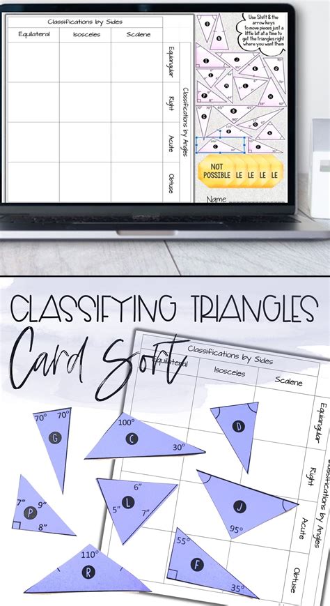 Classifying Triangles Card Sort Activity Pdf And Digital Sorting