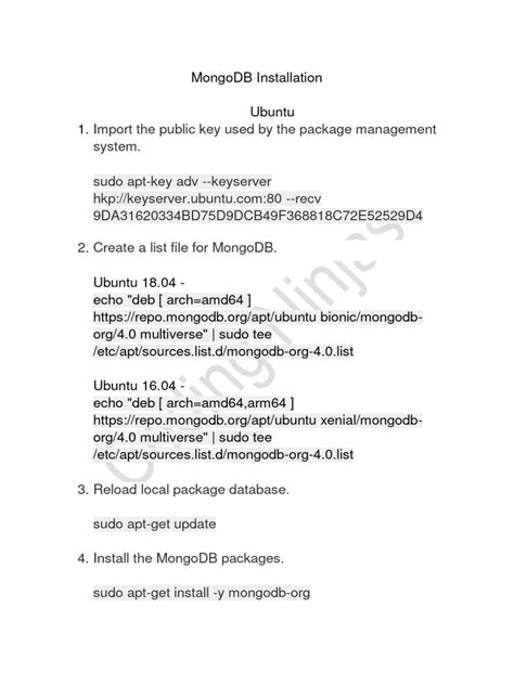 mongodb installation pdf mongo db sudo