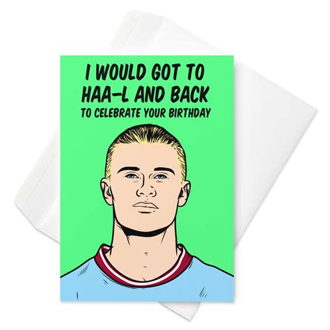 Erling Haaland Football Player Birthday Card Manchester City