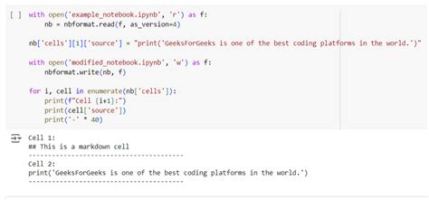 Manipulating Jupyter Notebooks With The NBFormat Python Library GeeksforGeeks