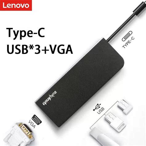 Lenovo Thinkplus Type C To VGA Projector 4 In 1 Portable Extender Dock Adapter Shopee Malaysia