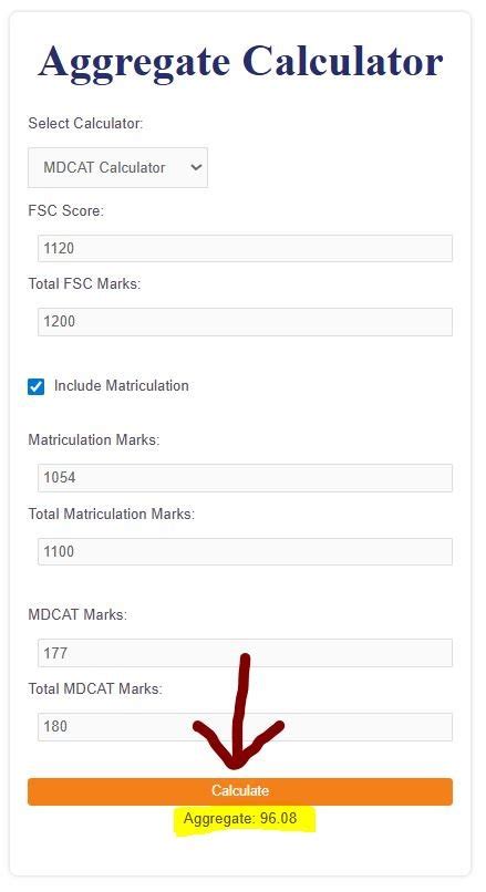 Mdcat Aggregate Calculator 2025 Best Mdcat Aggregate Calculator