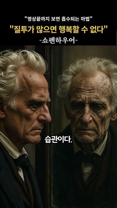 질투가 많은 사람은 절대 행복해질 수 없다 명언 공감글 좋은글 쇼펜하우어 오디오북 Youtube