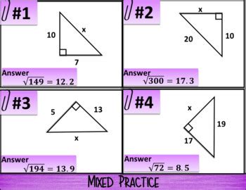 Pythagorean Theorem Digital Notes Quiz GOOGLE Distance Learning