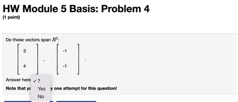 Solved Hw Module 5 Basis Problem 4 1 Point Do These