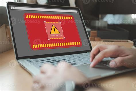 System Warning Caution Sign For Notification Error Concept Cyber Attack On Computer Network
