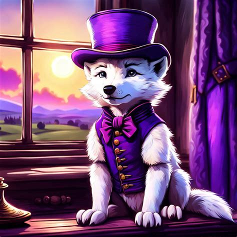 White Wolf Cub Wearing Purple By Geedirosso On Deviantart